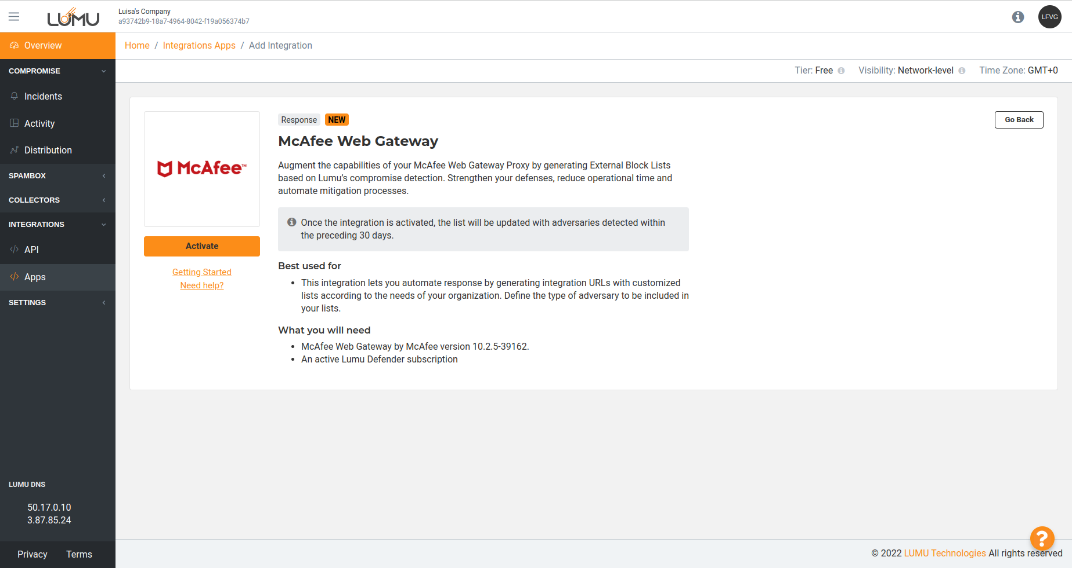 McAfee Web Gateway Out-of-the-box Response Integration